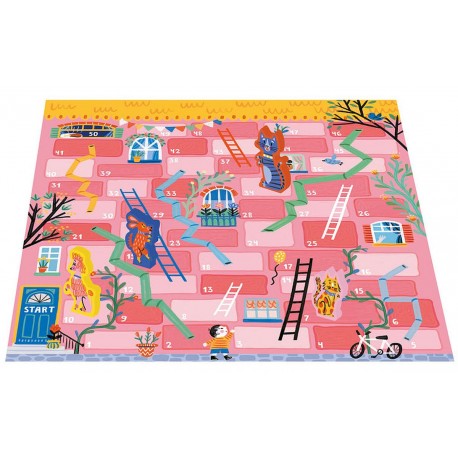 Très joli jeu de serpents et échelles avec un plateau de jeu réversible ...