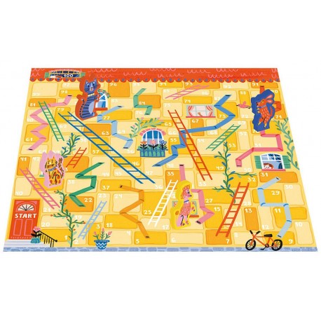 Très joli jeu de serpents et échelles avec un plateau de jeu réversible ...