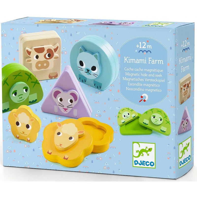 Jeu de cache-cache magnétique sur le thème des animaux de la ferme.
