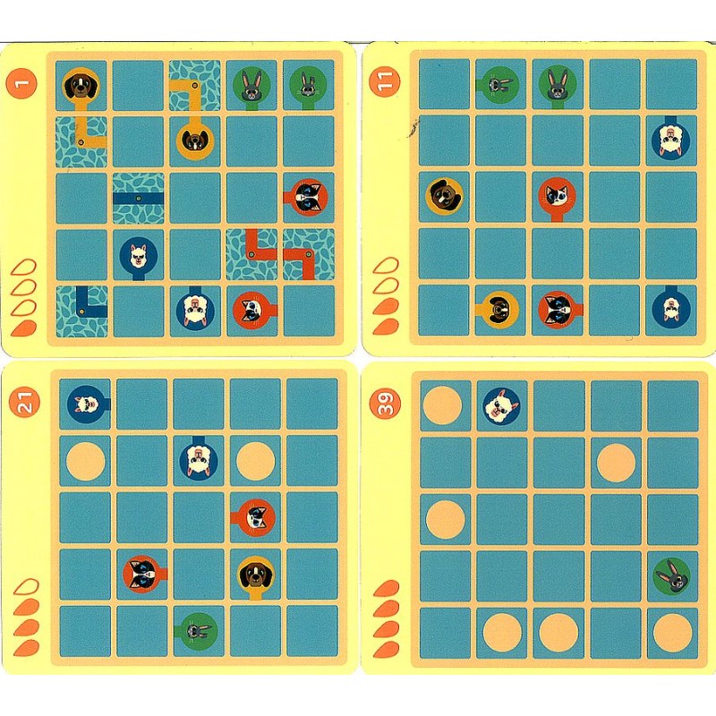 Jeu de logique pour créer des chemins entre les animaux.