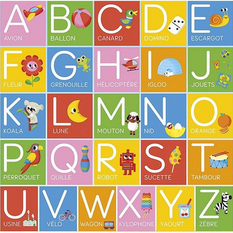Poster plastifié grand format avec les 26 lettres de l'alphabet en ...