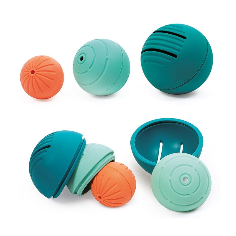Trois balles sensorielles en silicone souple